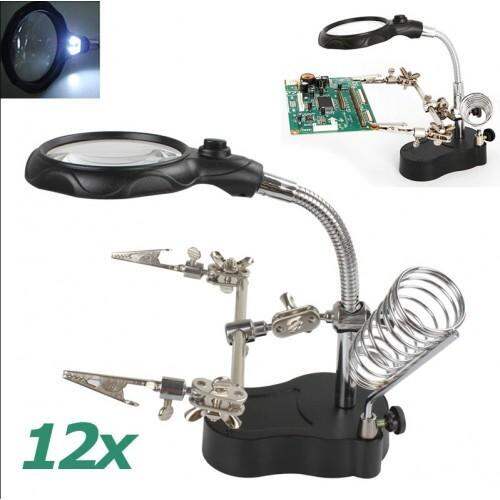 TE-801 Multi-function LED Magnifier PCB Soldering iron Stand Holder ...