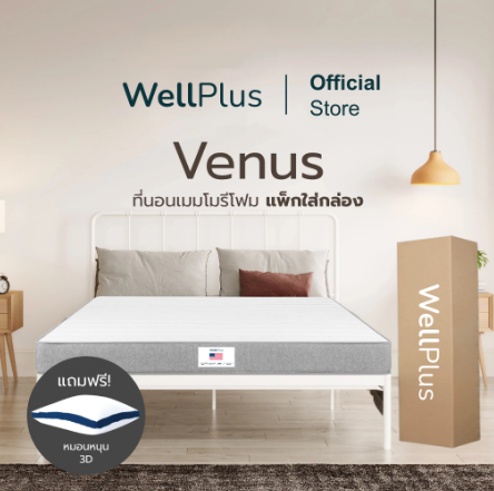 WellPlus [แถมหมอน] [อัดสุญญากาศ] ที่นอนเมมโมรี่โฟม รุ่น Venus แถมหมอน ...