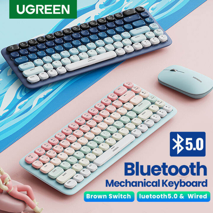 UGREEN Wireless Mechanical Keyboard 84 Keys Brown Switch Bluetooth 5.0 ...