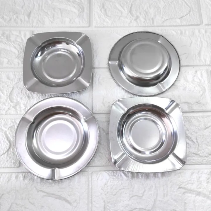 Asbak Stainless Steel Besi Segi Empat Kotak Bulat | Lazada Indonesia