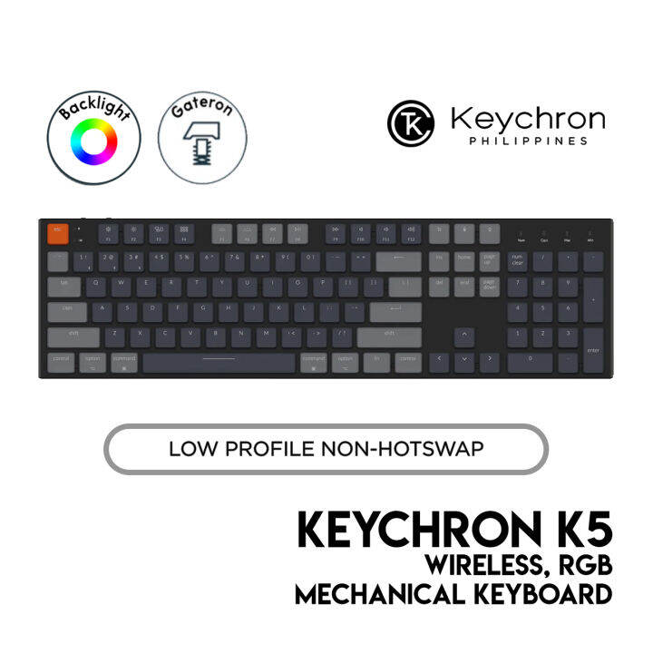 Keychron K5 Mechanical Keyboard (Full/104 Keys, Wired/Bluetooth, RGB ...