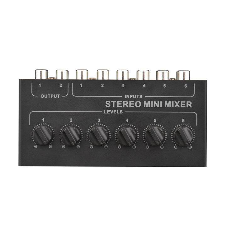 CX600 Mini Stereo 6 Channel Passive Mixer RCA Portable Audio Mixer 6 in ...