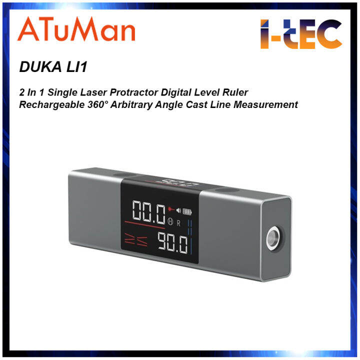 AtuMan DUKA LI1 Laser Protractor Digital Level Ruler Rechargeable ...