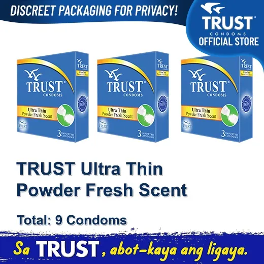 Exclusive preferential Trust Condoms Ultra Thin Powder Fresh Scent by 3 ...