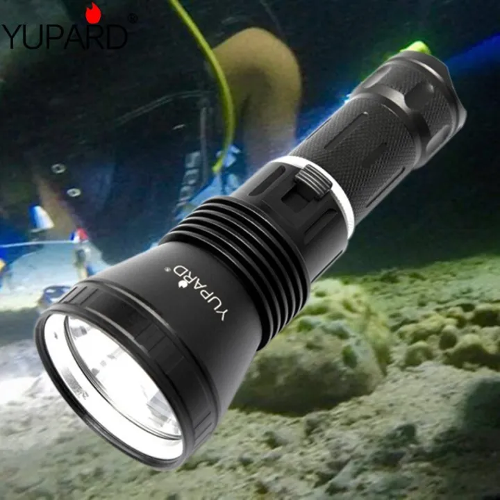 YUPARD ยี่ห้อดำน้ำ50เมตรแสงจ้ามืออาชีพดำน้ำไฟฉาย XHP50.2 LED ใต้น้ำไฟ ...