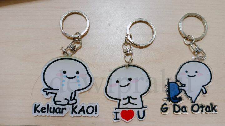 Gantungan Kunci Ganci QUBY PENTOL Akrilik Custom Kata Lucu Imut Unik UV Print Unyu | Lazada ...