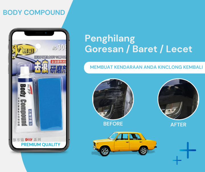 Body Compound | Penghilang Goresan Baret Lecet Kendaraan Motor / Mobil ...