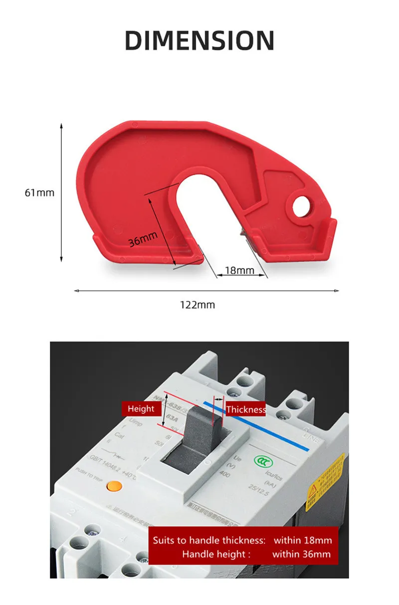 Safety Lockout ABS Big Large Molded Case Circuit Breaker MCB MCCB Lock ...