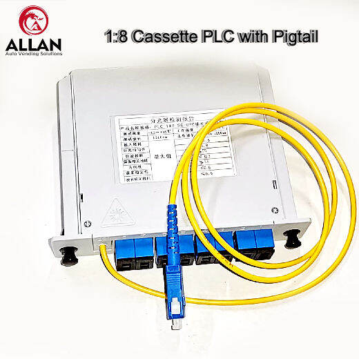 Allan 1 : 8 Cassette PLC Fiber Optic Box Type with Cable Pigtail UPC Connector Splitter | Lazada PH