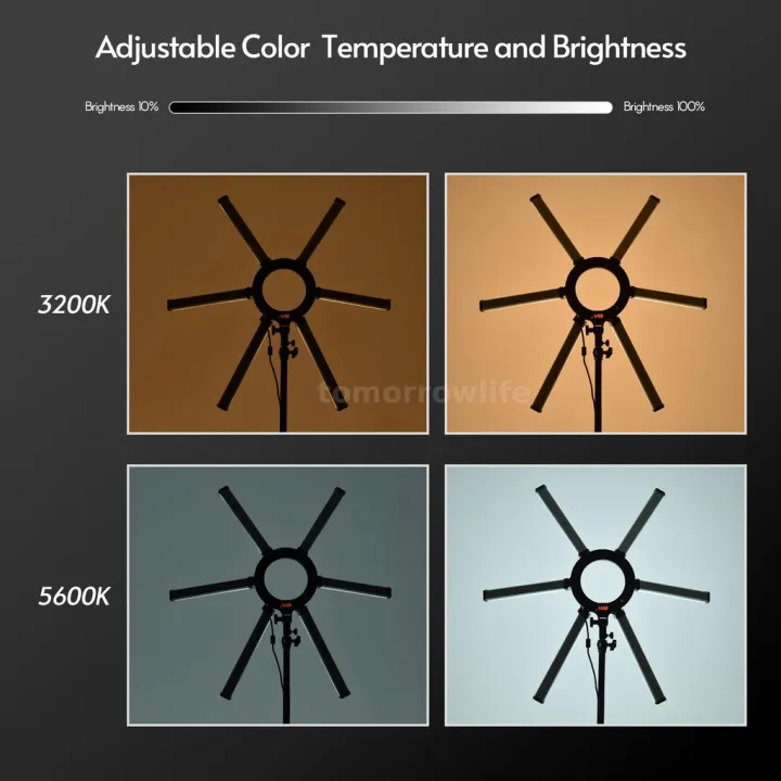 TOMO 36 Inch Foldable LED Video Light 6 Tubes Photography Fill Light ...