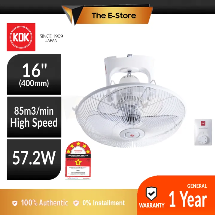 KDK (40cm/16") Auto Fan (White) | KQ-409 (Kipas Sejuk Ceiling Fan Wall ...