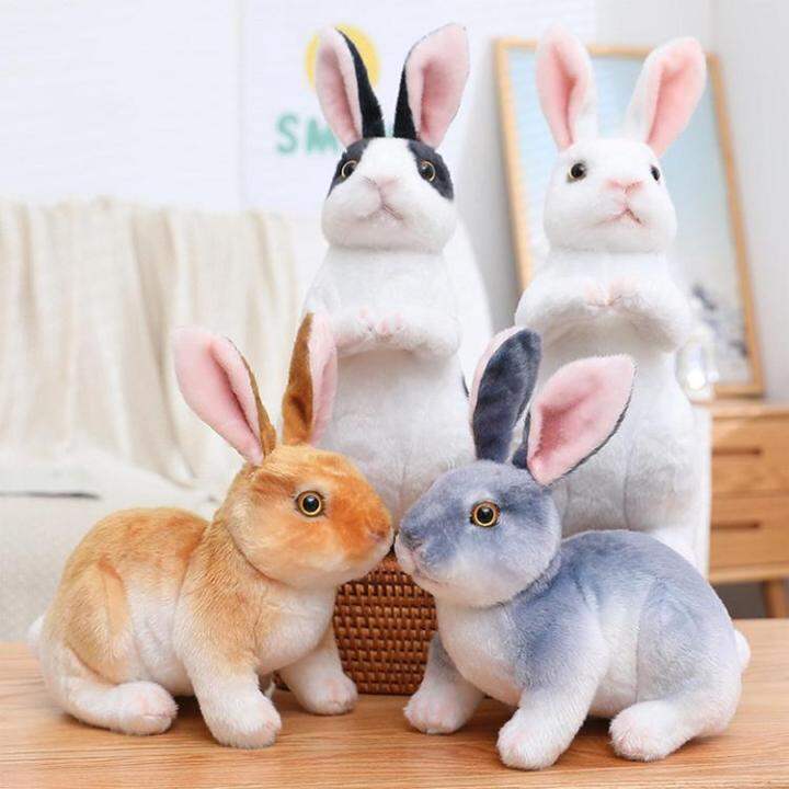 Rabbit Stuffed Animal Sitting And Standing Simulation Cute Rabbit Toys ...