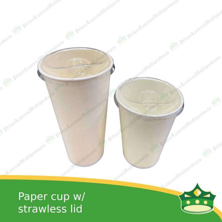 [50 pcs] strawless LID 90mm diameter for paper cups 16oz or 22oz for ...