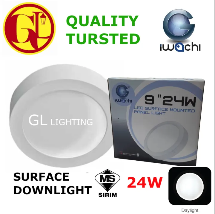 [SIRIM APPROVED] IWACHI 9'' 24W SURFACE MOUNTED PANEL LIGHT DOWNLIGHT ...