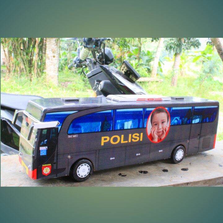 Miniatur Bis Polisi Miniatur Bus Mobil Mainan Full Lampu Led | Lazada ...