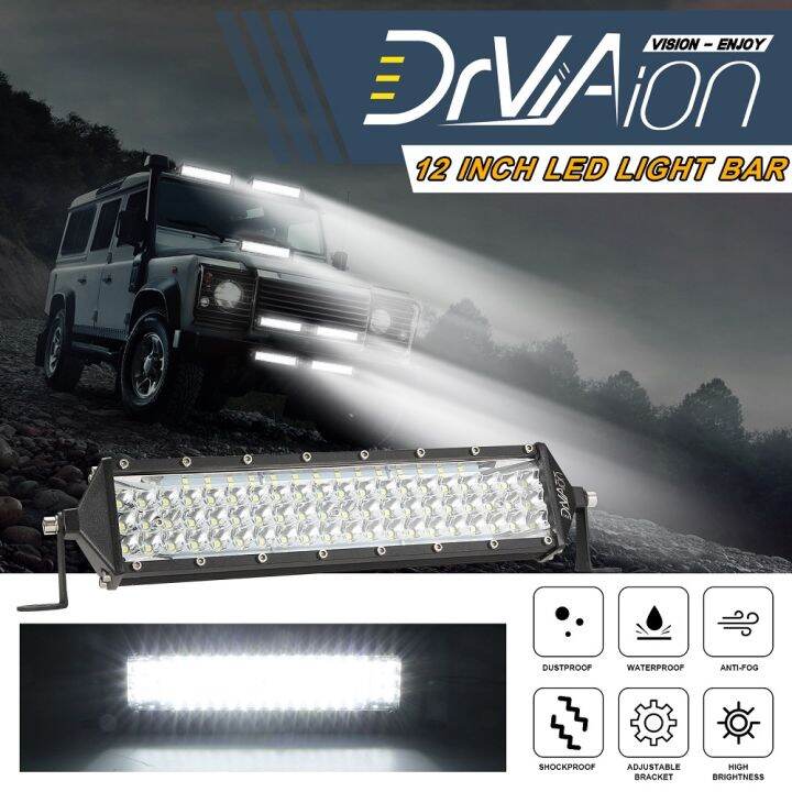 [พร้อมสต็อก] 12นิ้ว IP68 880W 88000LM UTV ATV นำแถบไฟทำงาน Ffor Jeep รถกระบะ4WD 12นิ้ว LED แถบไฟ ...