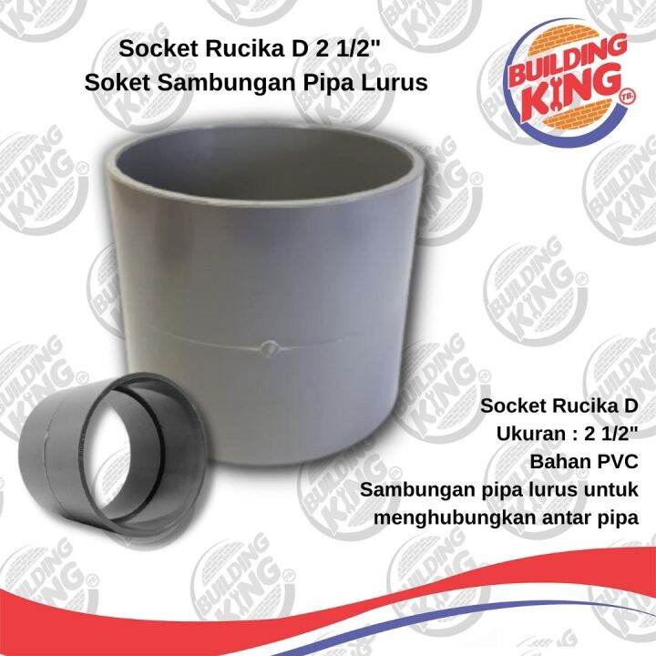 RUCIKA - SOCKET D 1 1/2'' - Fitting SOK Sambungan Pipa PVC 1 1/2 Inchi | Lazada Indonesia