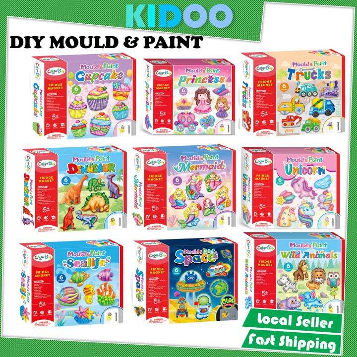 Kidoo Mould and Paint Fridge Magnet Kit Art Craft Kit Learning ...