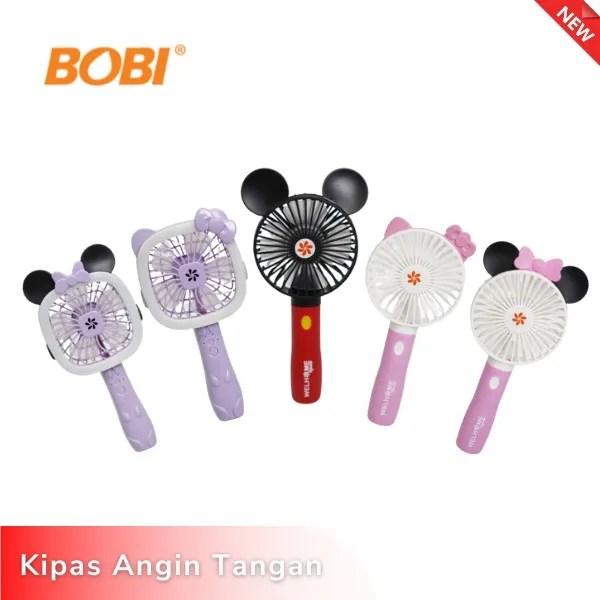 BOBI Kipas Angin Mini Portable Hand Fan Kipas Tangan Karakter | Lazada ...