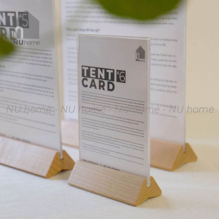 Menu mica đế gỗ - Tent card mẫu 2 | nuhome.vn | standee để bàn được ...