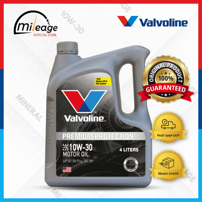 Valvoline Premium Protection 10W-30 (4L) - Mineral Premium Engine Oil ...