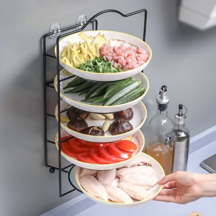 Kitchen Side Dishes Wall Hanging Rack Table Top Floor Vegetable Multi ...