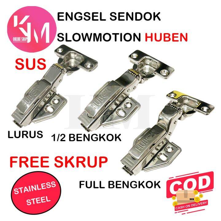 Engsel HUBEN Stainless Steel Engsel Sendok Slowmotion Slow Soft Close ...