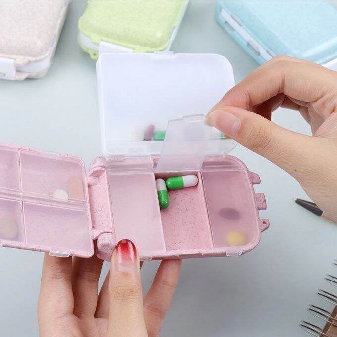 8 Divider 3 Layer Folding Medicine Box Clamshell Design Medicine Tablet ...