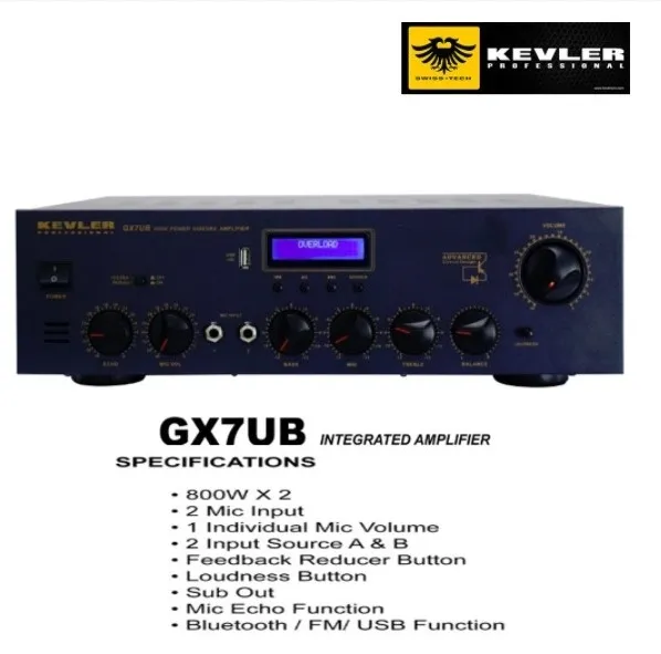 Kevler Professional GX-7UB GX7UB 800W x 2 Amplifier with Bluetooth USB ...