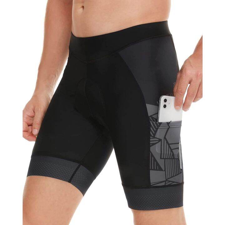 Men's Padded Cycling Shorts with 2 Pockets 20D Padding Cycling Pants ...