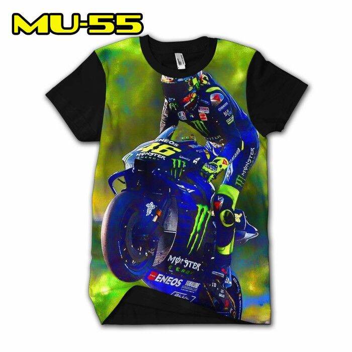 Kaos Valentino Rossi MotoGP mandalika Baju Pembalap 3D keren | Lazada ...