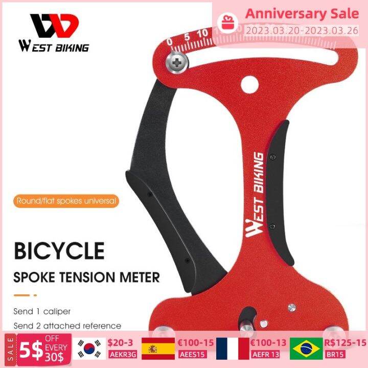 WEST BIKING Bicycle Spoke Tension Meter Measuring Tool Aluminum Alloy ...