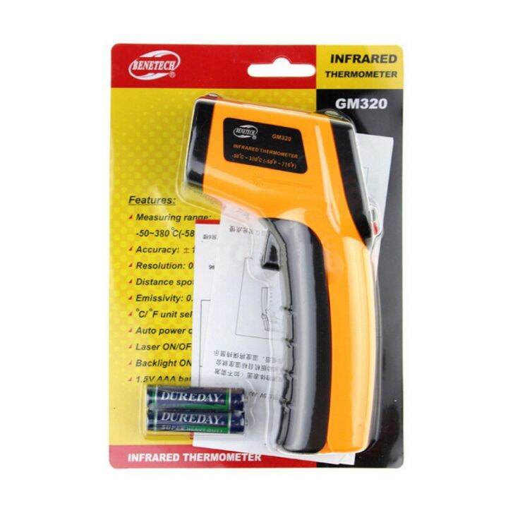 เครื่องวัดอุณหภูมิอินฟราเรด GM320 อินฟาเรดเทอร์โมมิเตอร์ ปืนยิงอุณหภูมิ ...