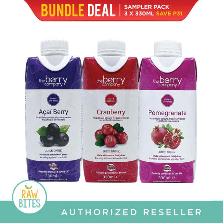 The Berry Company Sampler Pack (3 x 330ml) (Vegan, Gluten Free, No ...
