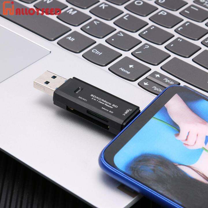 3 in 1 OTG Memory Card Reader High-speed USB 3.0 for TF/Mirco SD Type-C ...