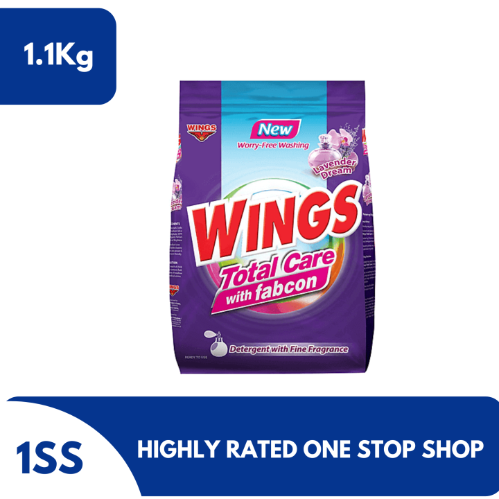Wings Total Care with Fabcon Lavender Dream Powder Detergent, 1.1Kg ...