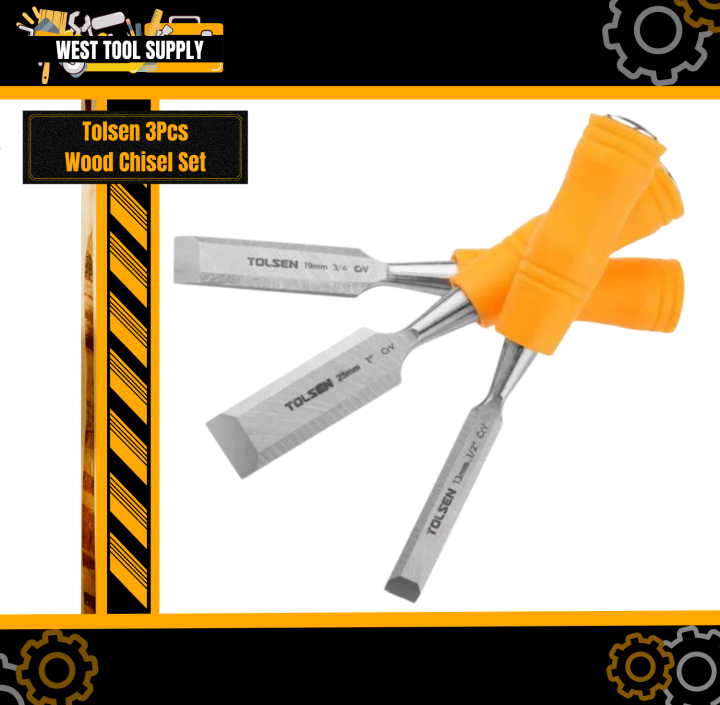 Tolsen 3Pcs Wood Chisel Set (1/2"-3/4"-1") 25380 | Lazada PH