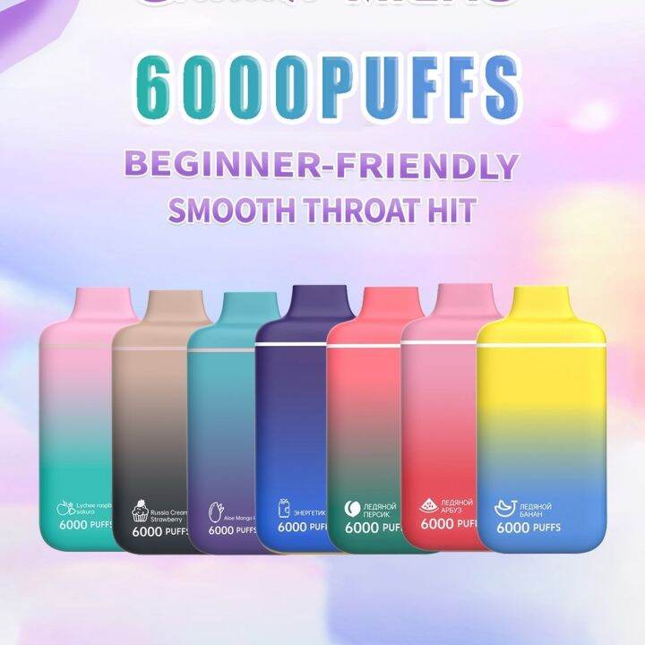 10 Flavors 12ML Menthol 5 NIC Chillax Plus 6000 puff disposable Vape ...