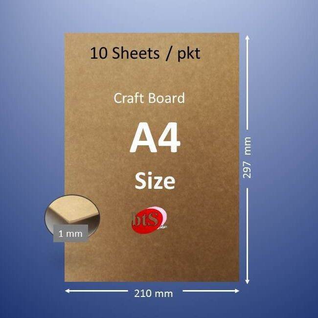 Kraft Board A4 Size 210 x 297mm , Thickness 2ply (10 Sheets/pkt) | Lazada