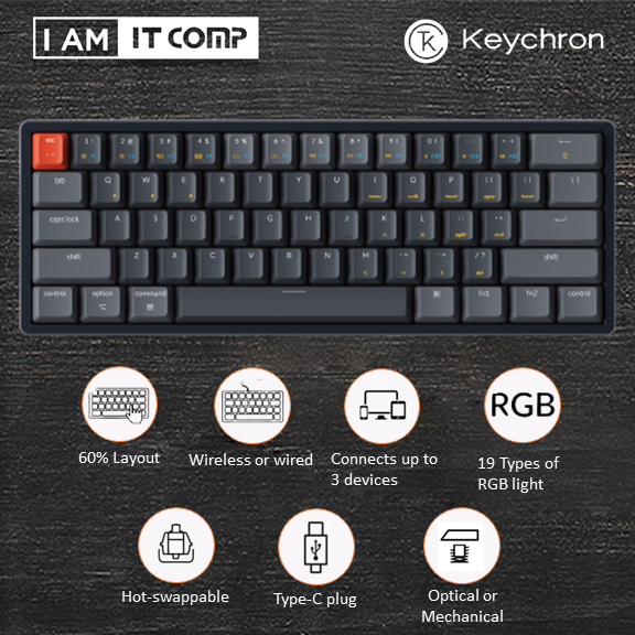 Keychron K12 Wireless RGB Aluminum Hot-Swappable Optical Mechanical ...