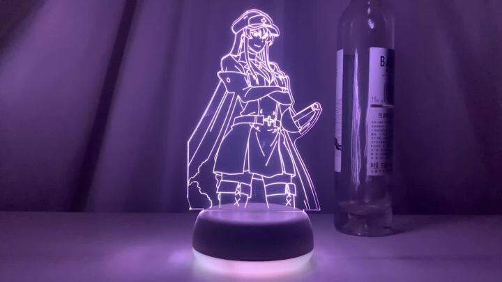 อะนิเมะ3d โคมไฟ Akame Ga ฆ่า E Sdeath LED ไฟกลางคืนสำหรับประดับห้อง ...