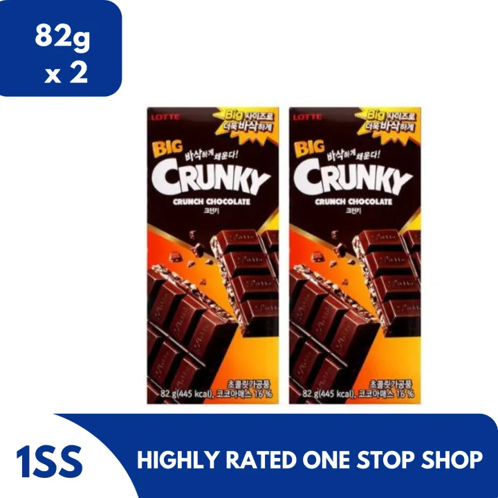 Lotte Big Crunchy Crunch Chocolate, 82g set of 2 | Lazada PH