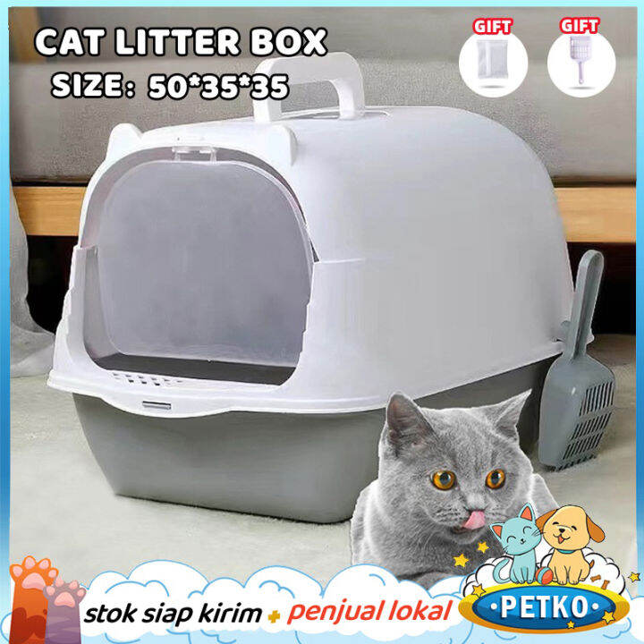 Tempat Pasir Kucing EXTRA JUMBO PINTU OTOMATIS TERBUKA Cat Litter Box ...