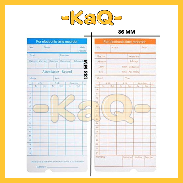 Punch Card PUNCHCARD PUNCH CARD / Time Recorder 100pcs/pack High ...