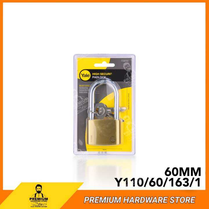 YALE Brass Padlock Y110/60/163/1 (Y110) 60MM Heavy Duty Solid Brass ...