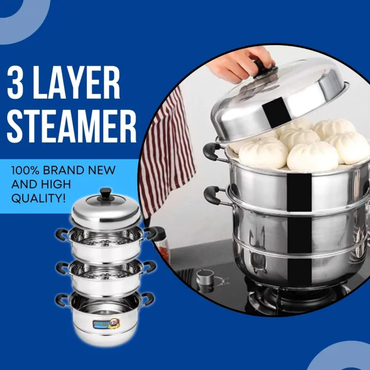 Original 3 Layers Steamer for Puto 3 Layer Siomai Steamer Stainless ...
