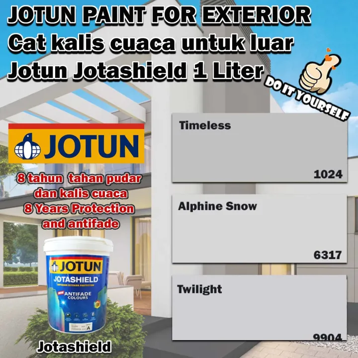 Jotun Jotashield Paint 1 Liter Timeless 1024 / Alphine Snow 6317 ... Jotun Jotashield Paint 1 Liter Timeless 1024 / Alphine Snow 6317 ...