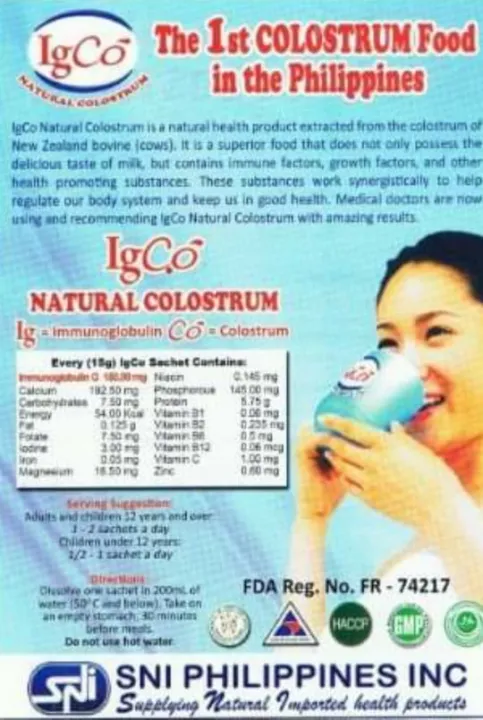 Igco Colostrum Milk 15g (10sachet) to boost immune system | Lazada PH