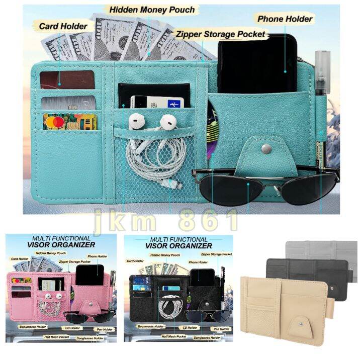 Car Sun Visor Organizer Auto Visor Pocket and Interior Accessories Car ...