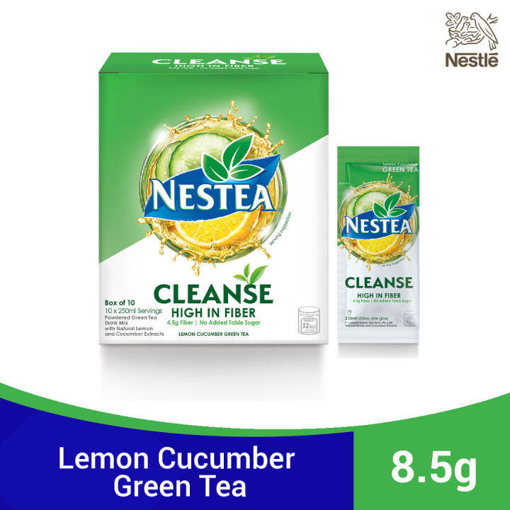NESTEA Cleanse Lemon Cucumber Powdered Green Tea with Fiber 8.5g - Pack ...